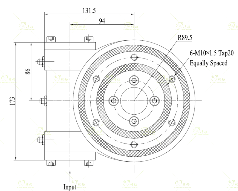 SE5/PE5 slew drive drawings and parameter table-Unique Transmission